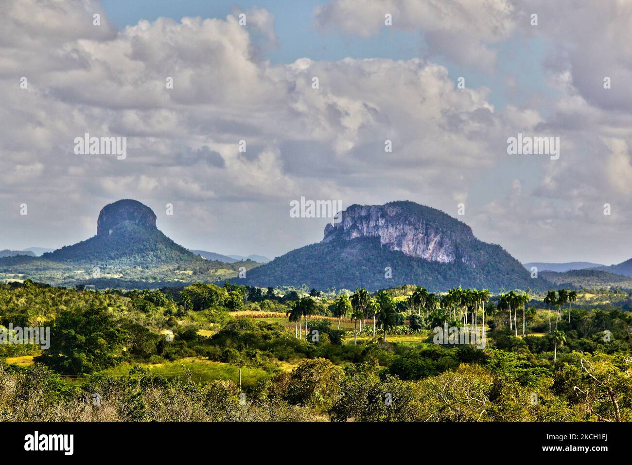 Mountains along the Cuban countryside in Gibara, Cuba, on December 26 ...