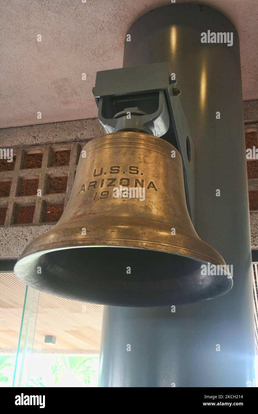 Bell retrieved from the wreckage of the U.S.S. Arizona at Pearl Harbor ...