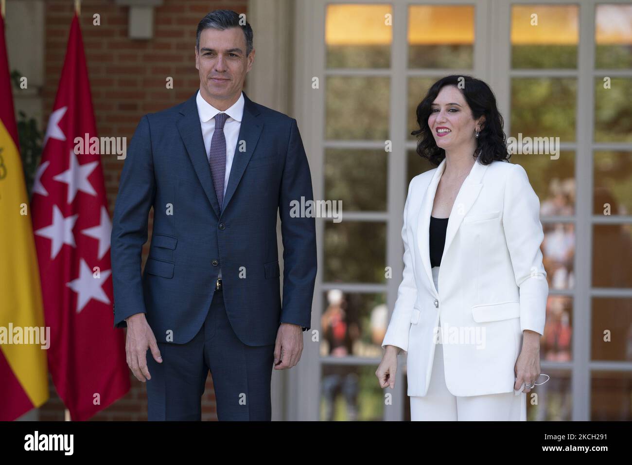 The President of the Government, Pedro Sanchez, during a meeting with ...