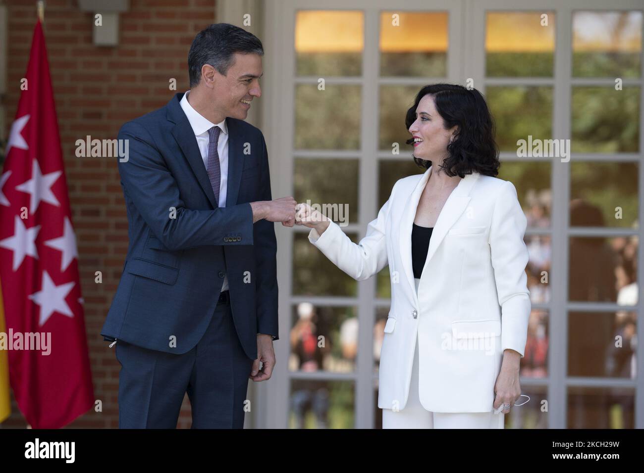 The President of the Government, Pedro Sanchez, during a meeting with ...