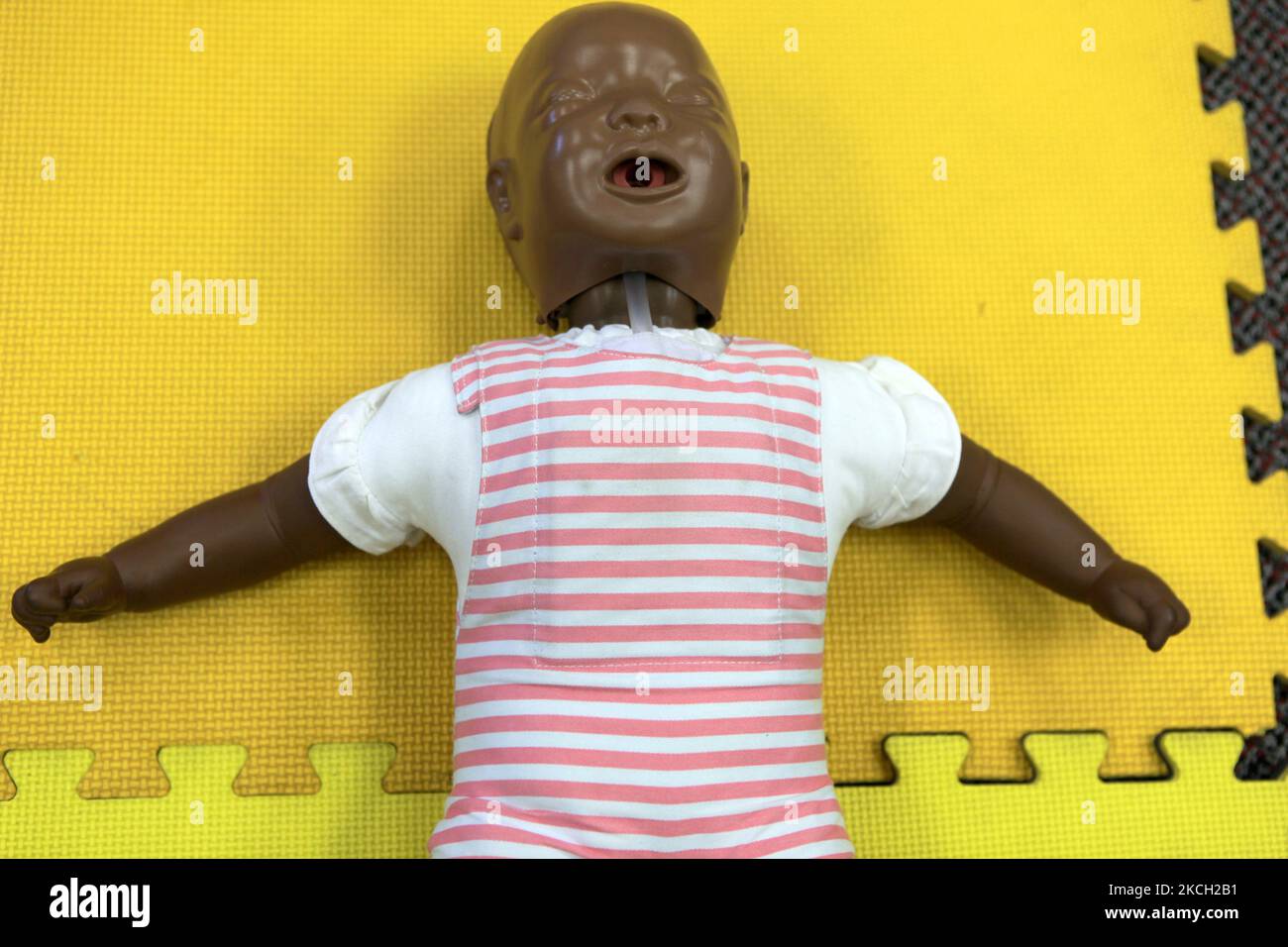 CPR dummy shaped like a small child at a CPR (cardio pulmonary ...