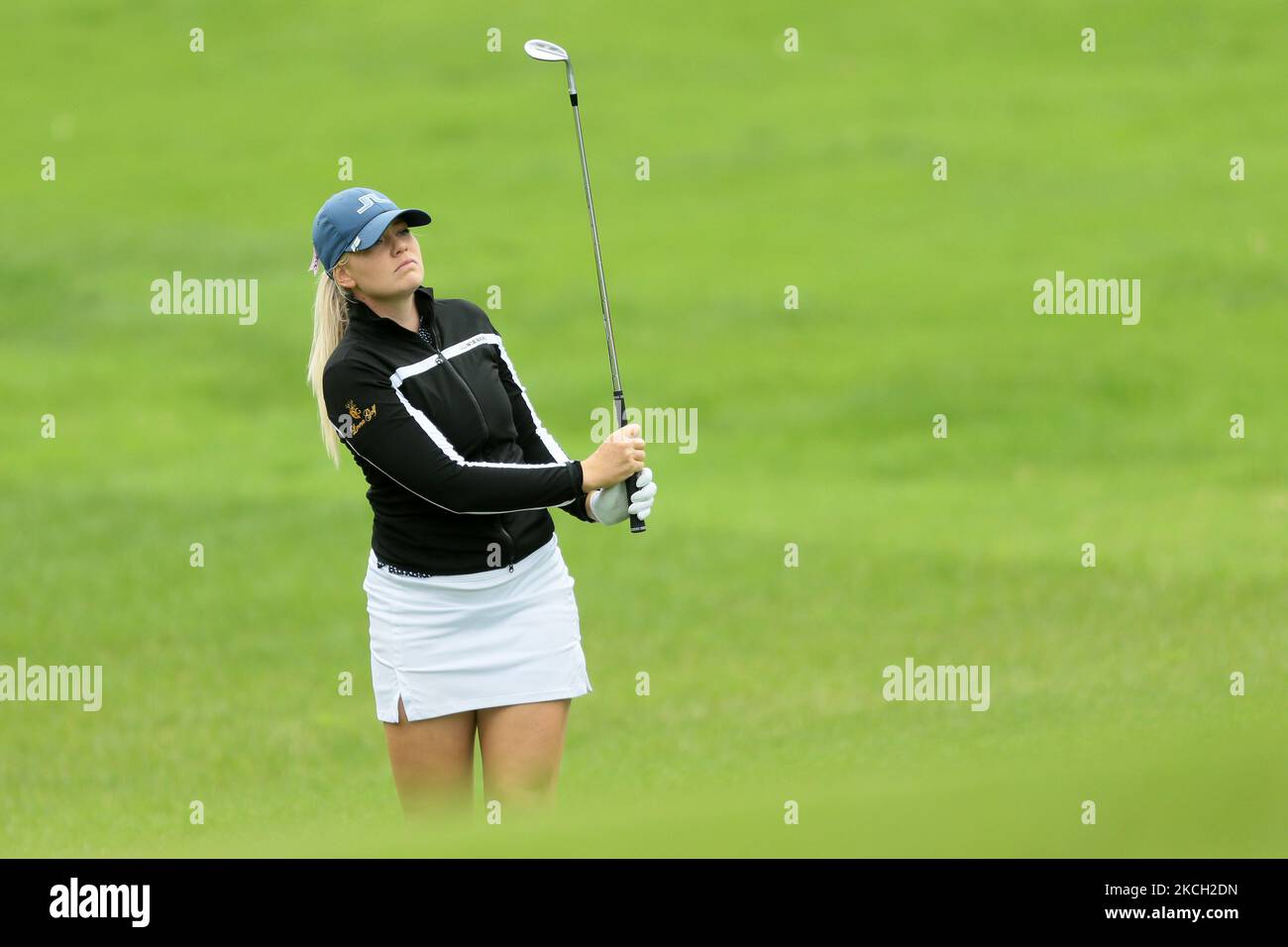 Matilda Castren of Finland follows her shot on the first green during ...
