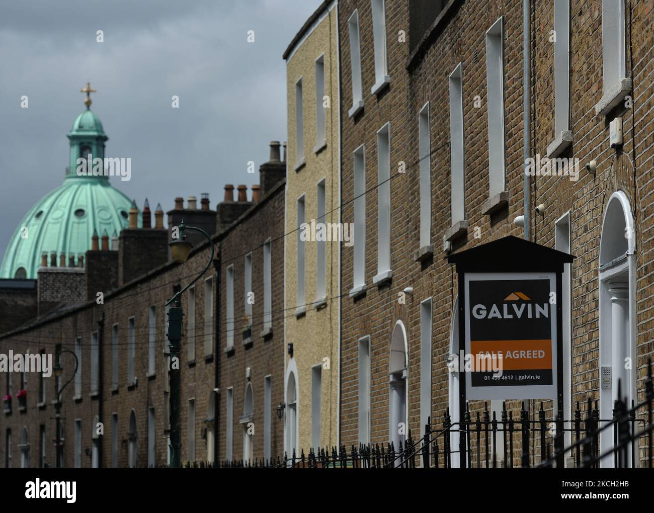 SALE AGREED sign seen outside a building in Ranelagh, Dublin. On ...