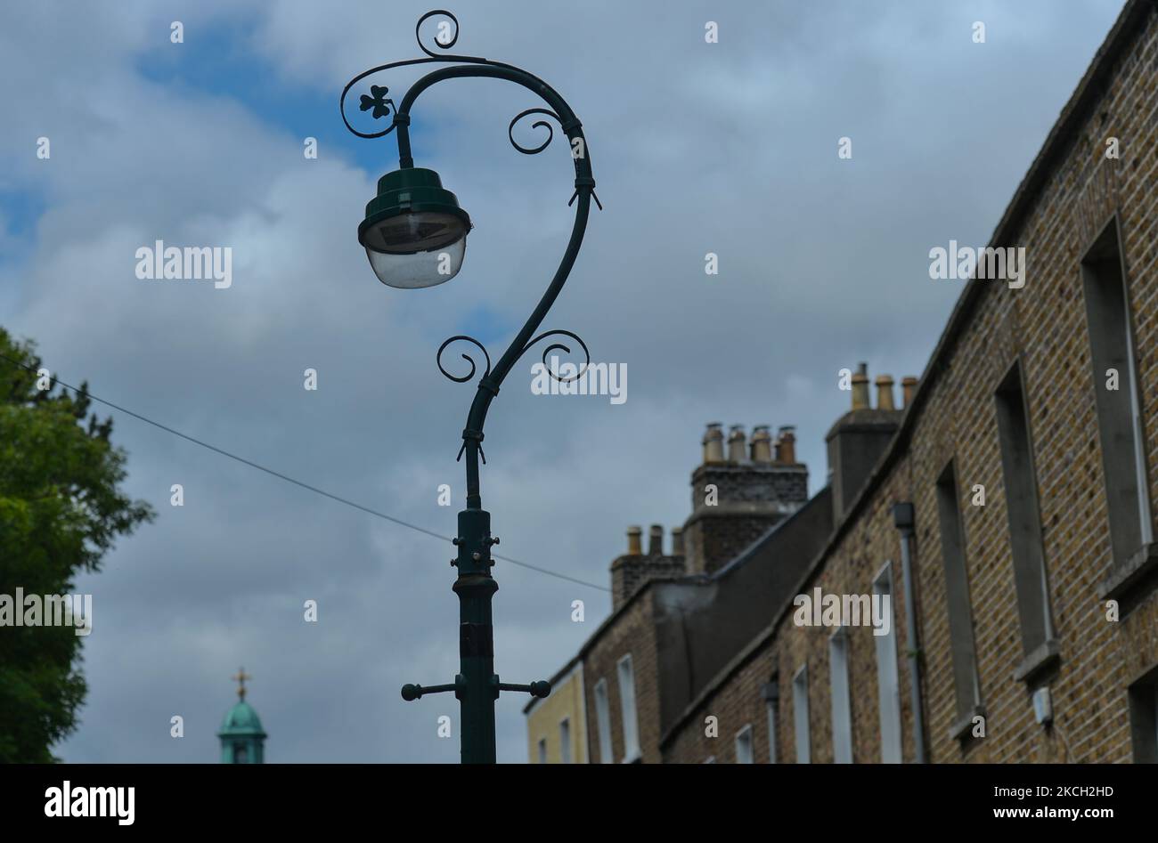 A typical Dublin street lamp with with shamrock motifs seen in Ranelagh ...