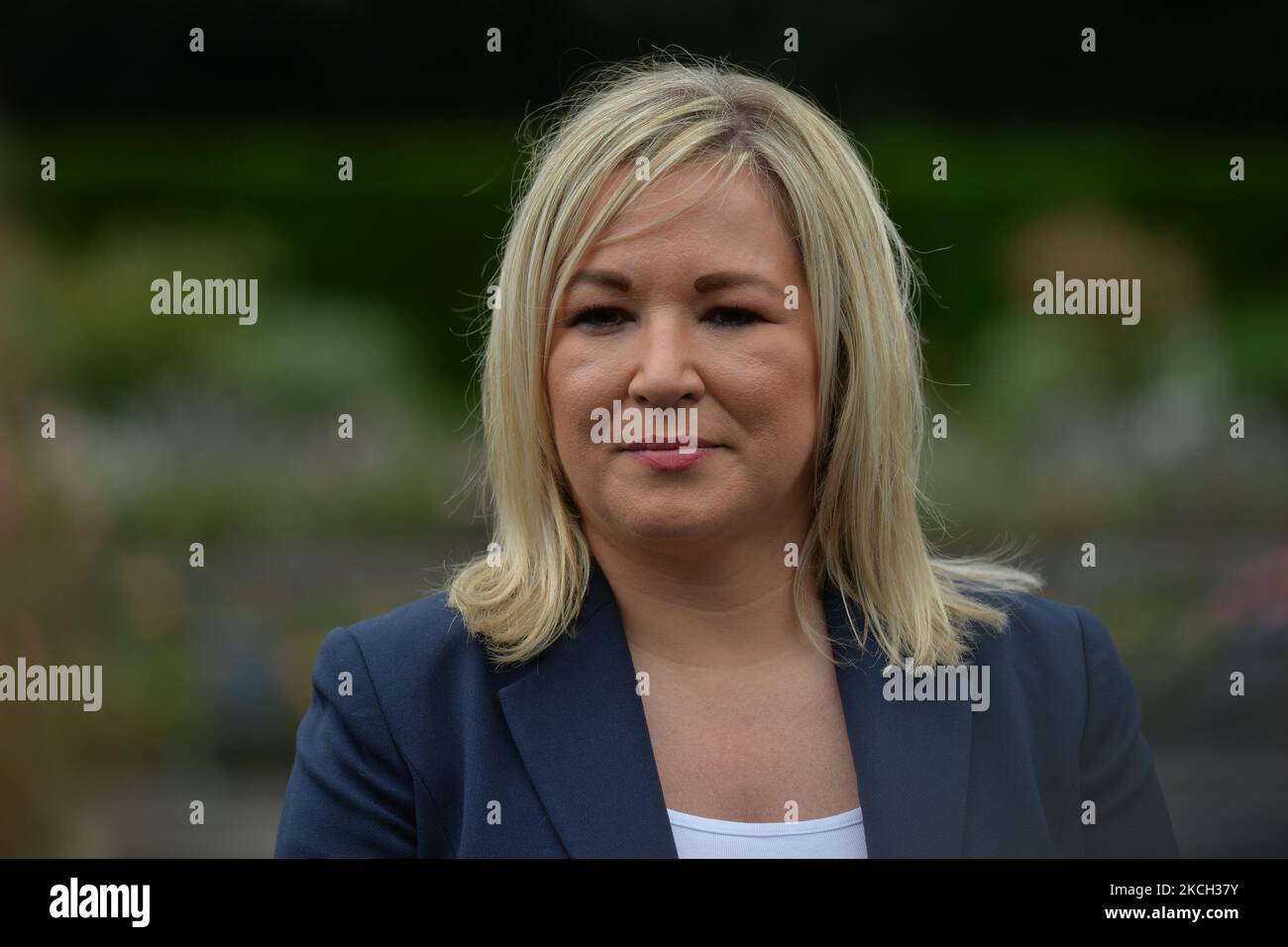 Michelle O'Neill, Northern Ireland's Deputy First Minister, speaks to ...