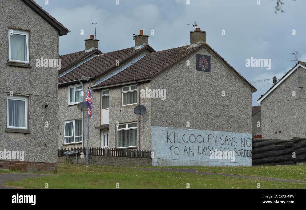 A message 'Kilcooley Says No To An Irish Sea Border' on a side of the ...