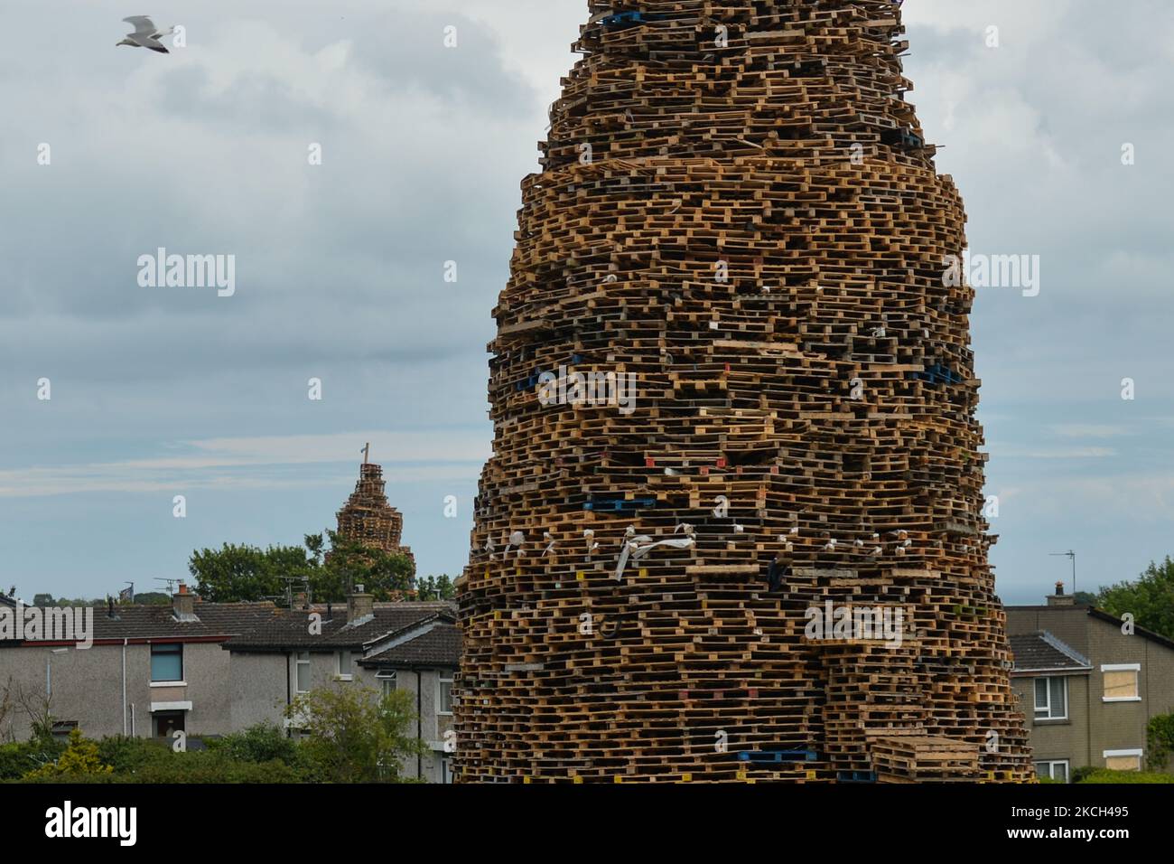 A typical loyalist bonfires prepared for the 11th Night in Kilcooley ...