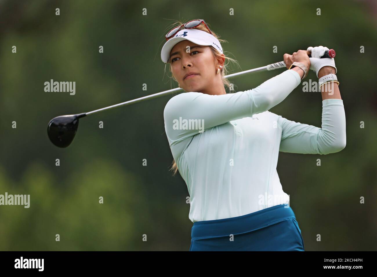 Alison Lee of Los Angeles, California hits from the 14th tee during the ...
