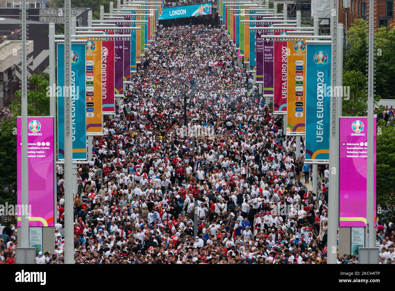 A view of Wembley Stadium ahead of the UEFA Euro 2020 Final in London ...