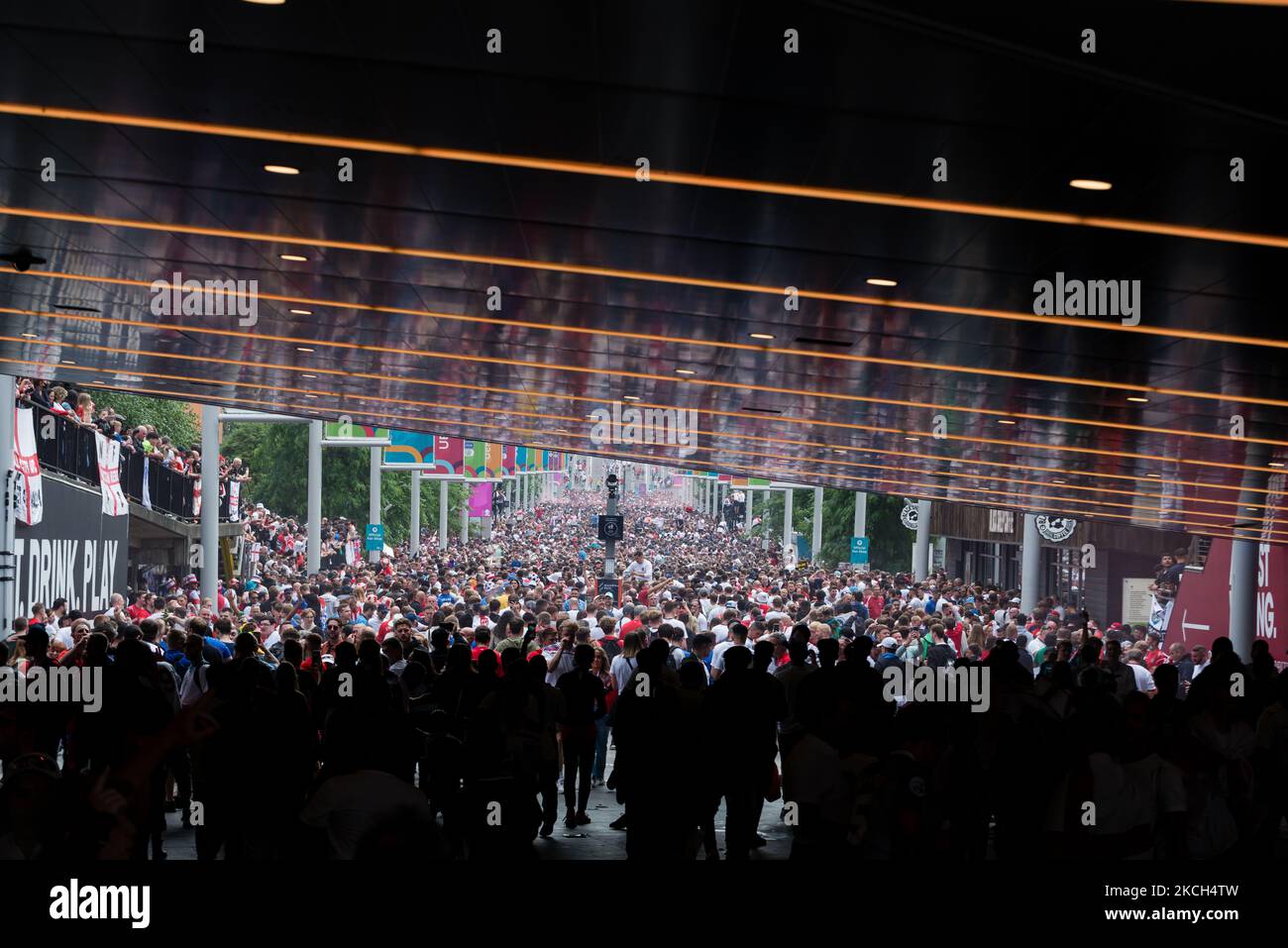 A view of Wembley Stadium ahead of the UEFA Euro 2020 Final in London ...