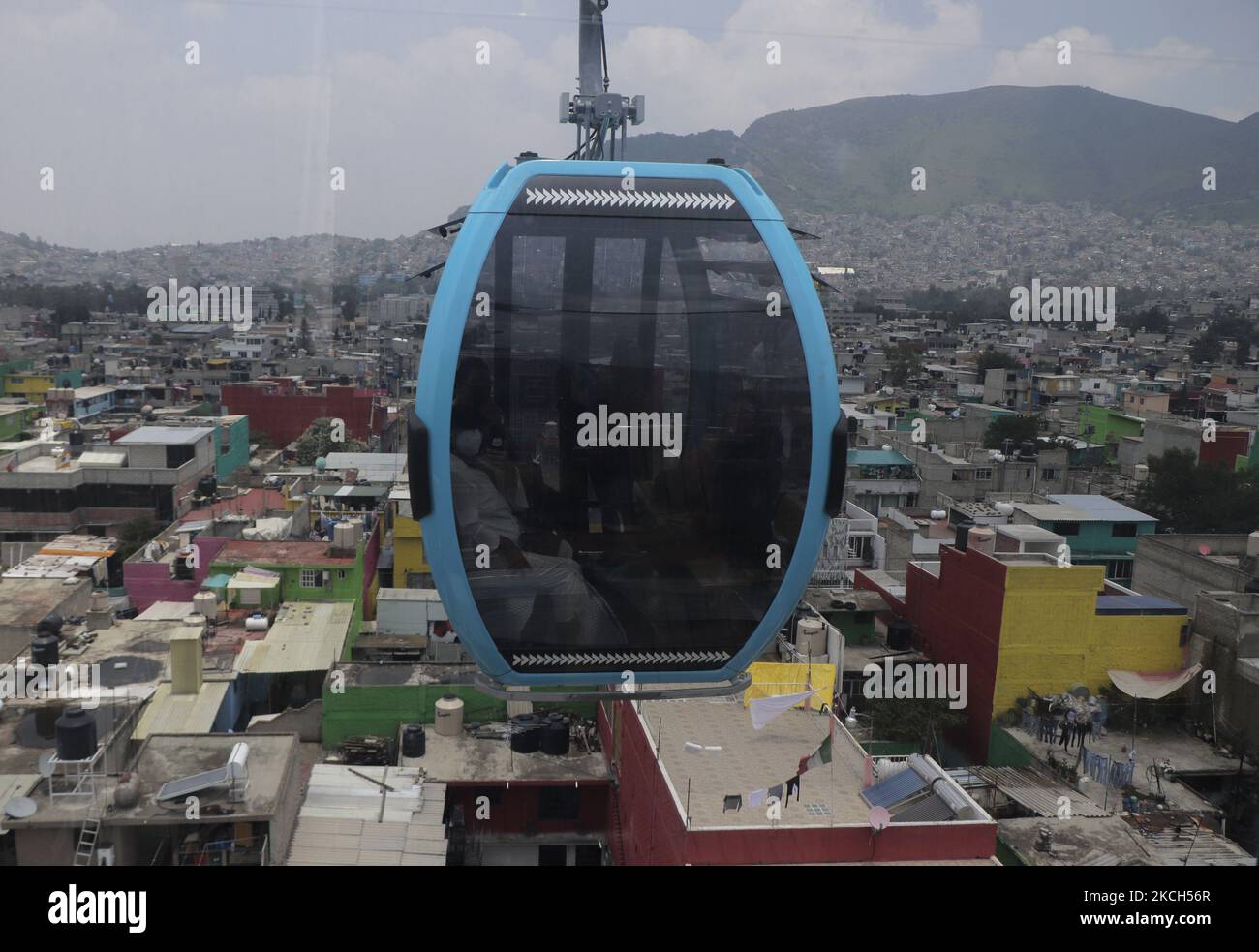 Inauguration of line 1 of the cablebus in mexico city hi-res stock ...