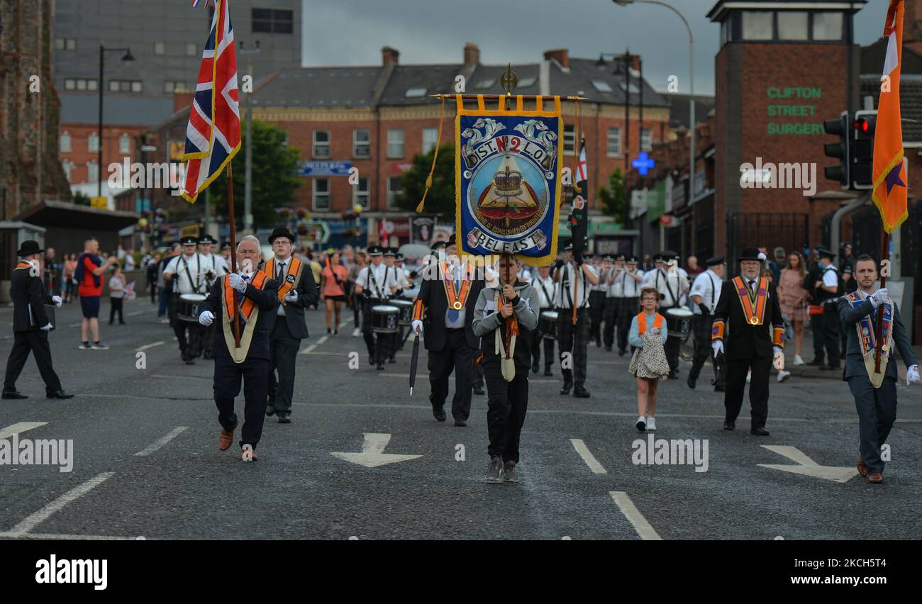 Members of the Orange Order and their supporters take part in the ...