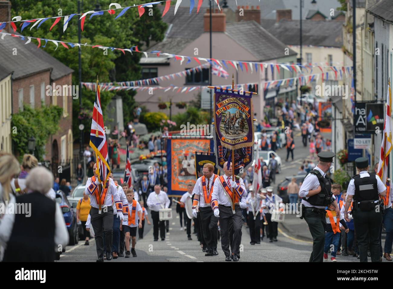 Members of the Orange Order and their supporters take part in the ...