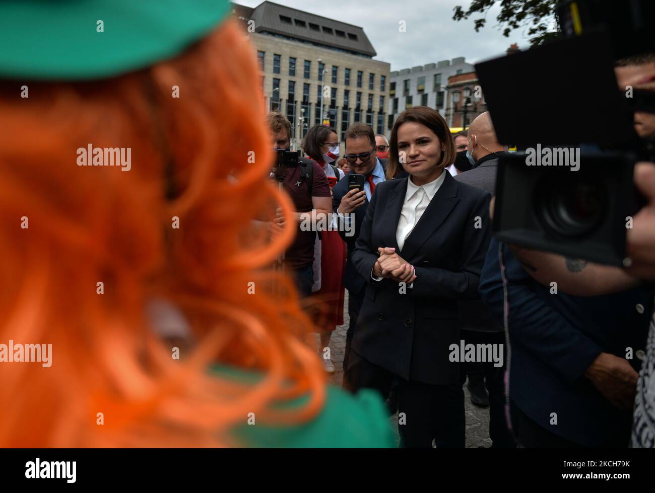 Exiled leader of the opposition in Belarus, Svetlana Tikhanovskaya ...