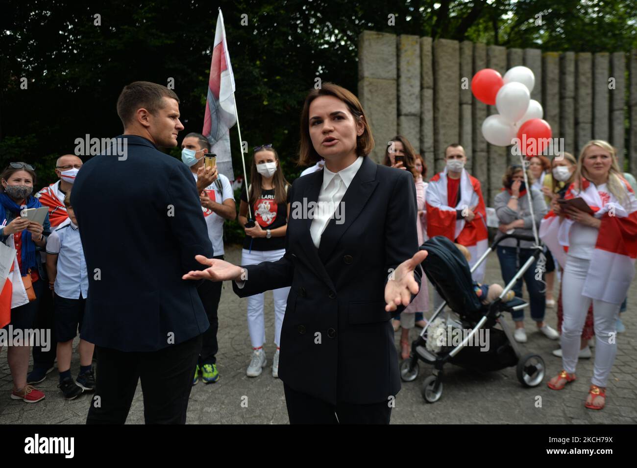 Exiled leader of the opposition in Belarus, Svetlana Tikhanovskaya ...