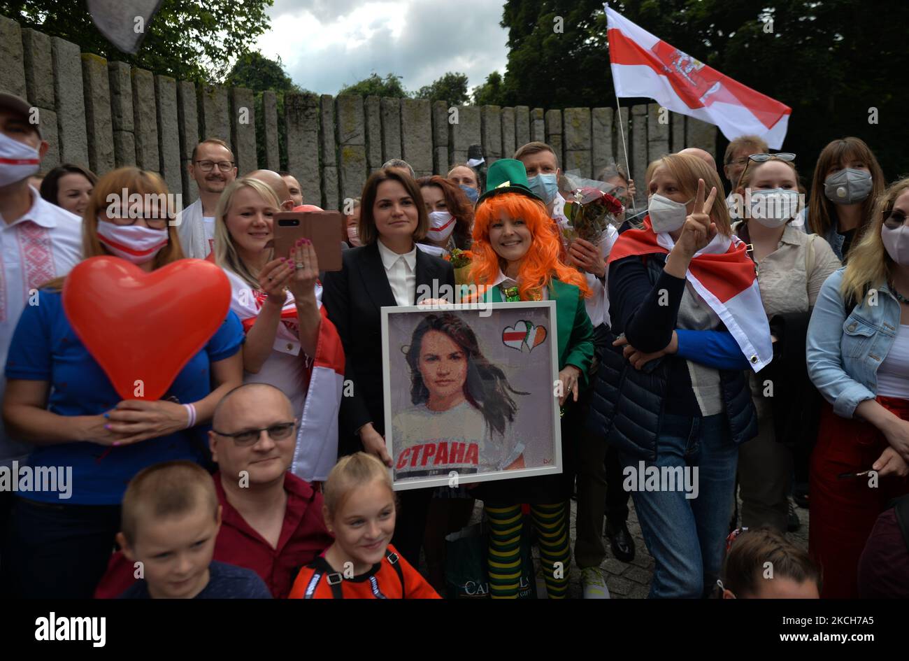 Exiled leader of the opposition in Belarus, Svetlana Tikhanovskaya ...