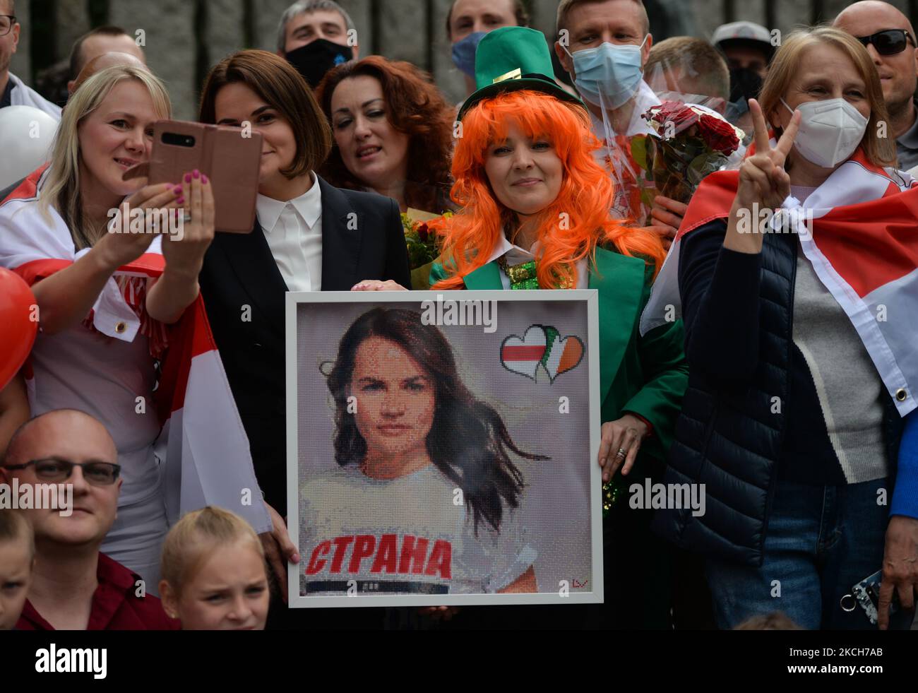 Exiled leader of the opposition in Belarus, Svetlana Tikhanovskaya ...