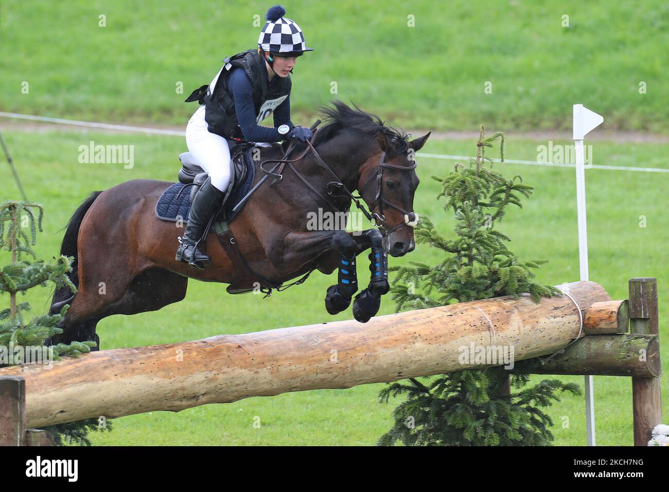 Erin Jennings riding Night Fury during the PT Section M Cross Country event at the Barbury ...