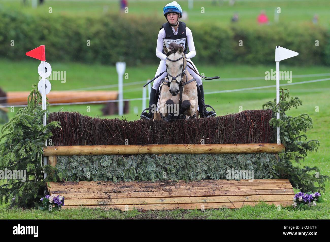 Emily Weeks riding Island Boy during PT Section M Cross Country event at the Barbury Castle ...