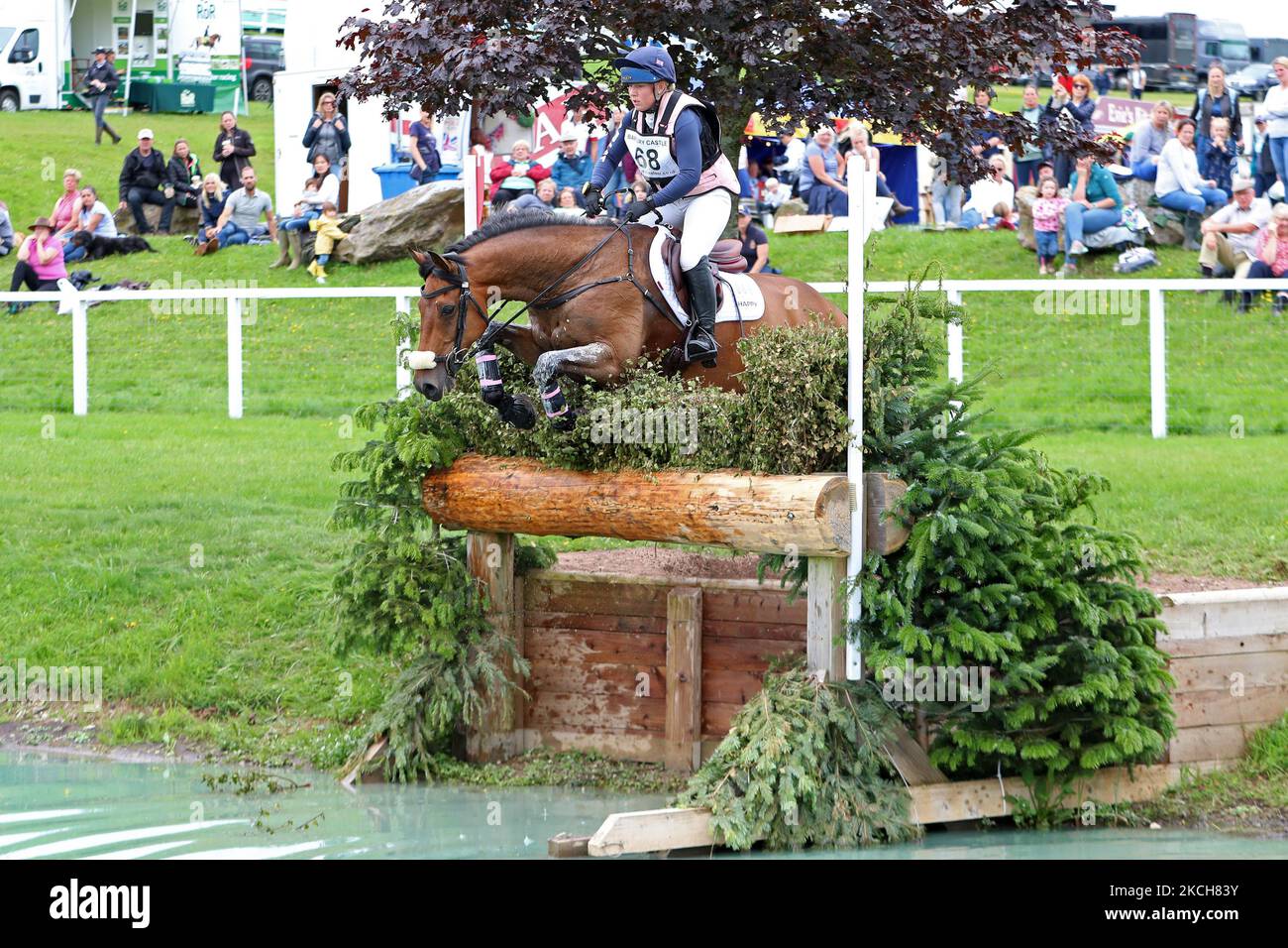 Heidi Coy riding Carrigsean Tigerseye during 4* Cross Country event at ...