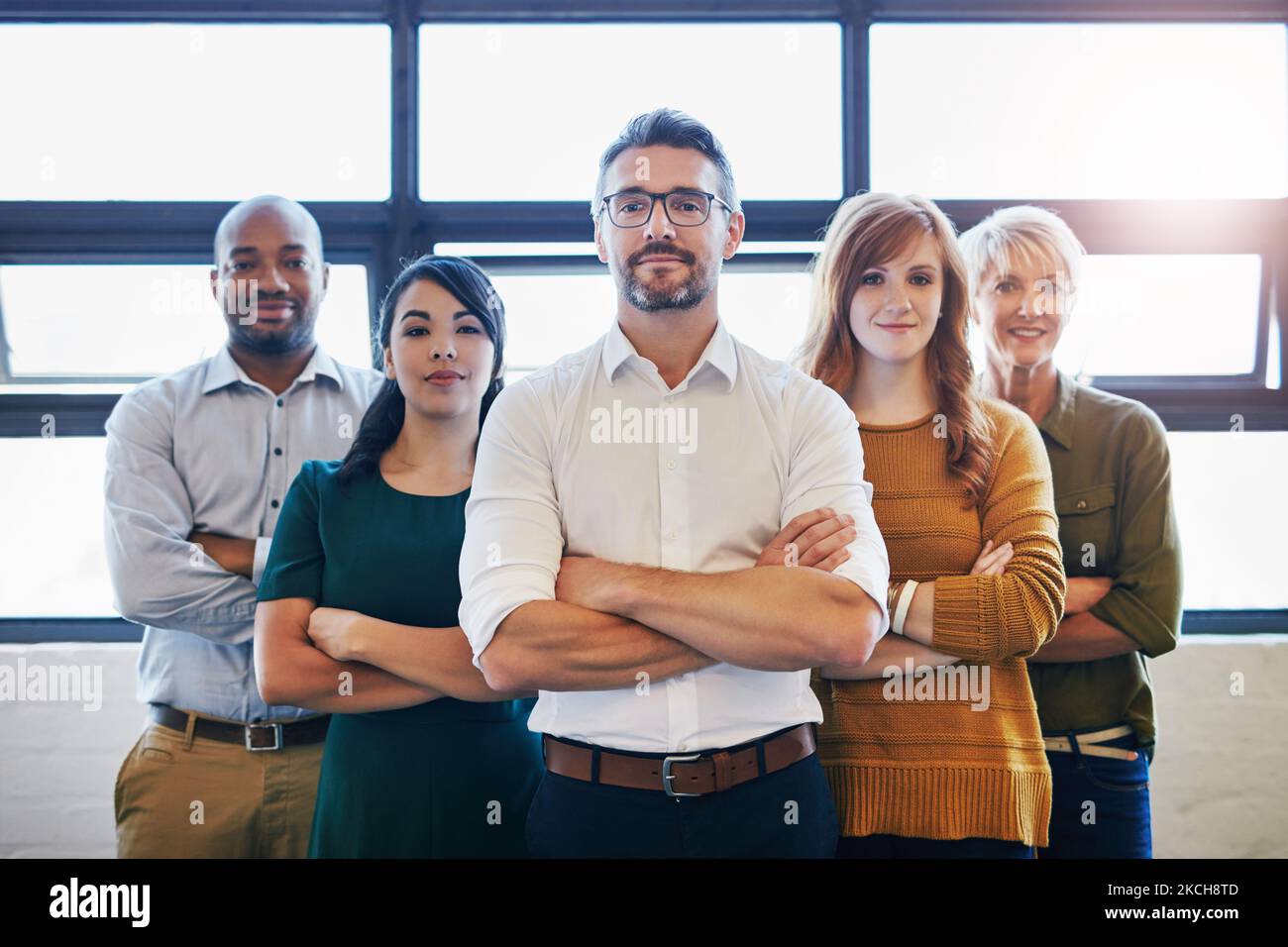 Facing business as a team. Cropped portrait of a team of colleagues ...