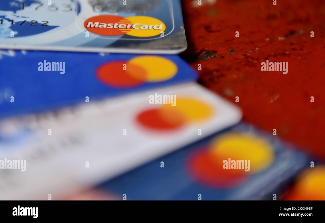 A photo illustration of Master card in Kolkata, India, 15 July, 2021 ...