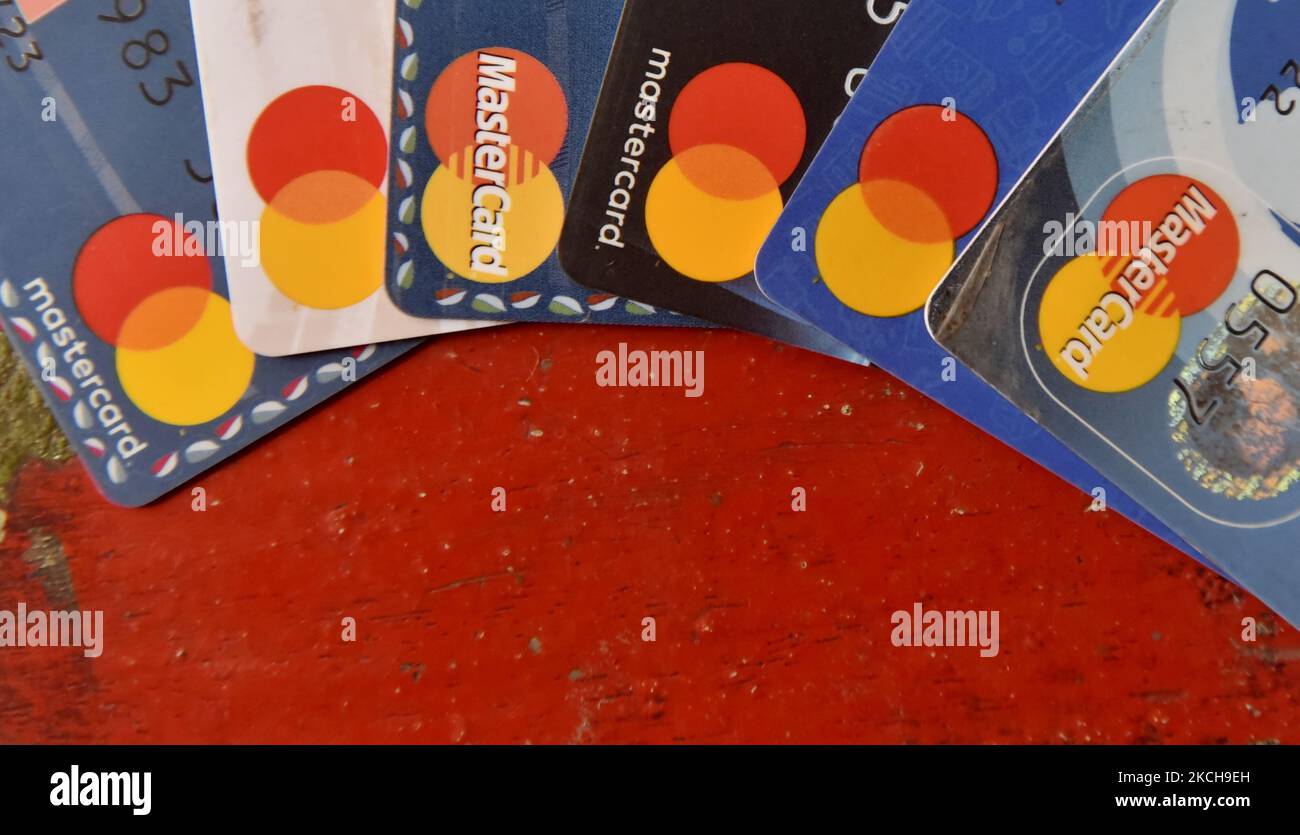 A photo illustration of Master card in Kolkata, India, 15 July, 2021 ...