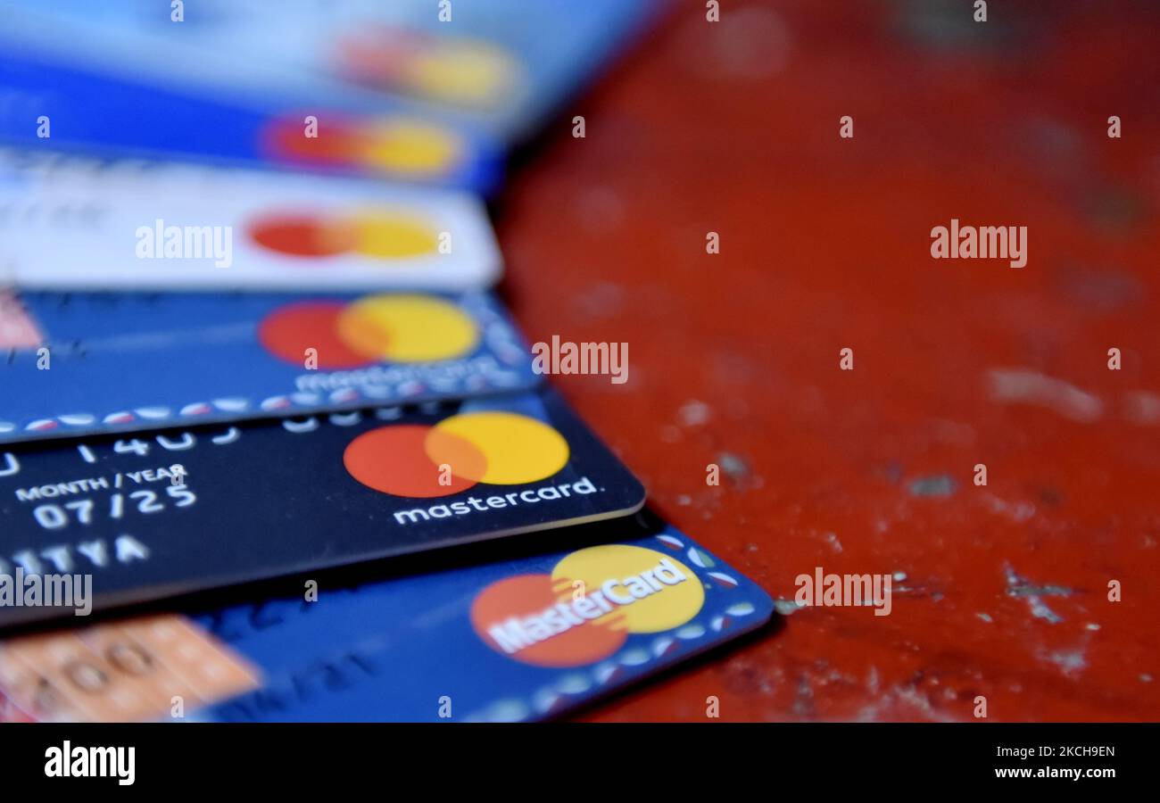 A photo illustration of Master card in Kolkata, India, 15 July, 2021 ...