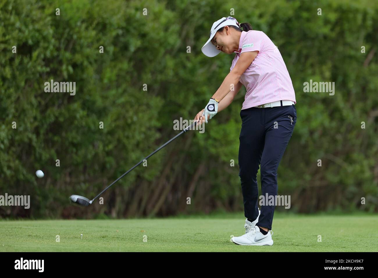 Wei-Ling Hsu of Seoul, Republic of Korea hits from the 16th tee during ...