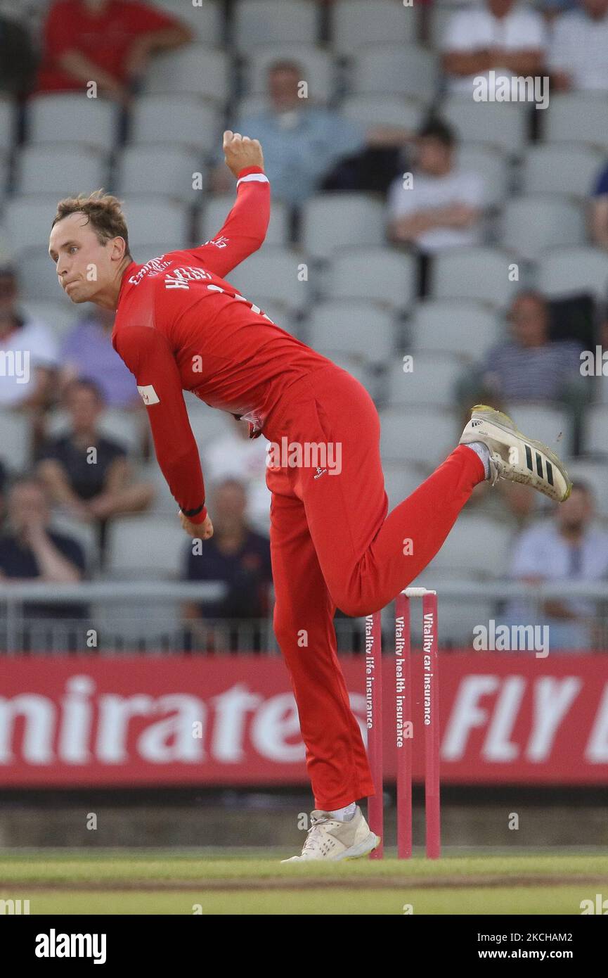 Tom Hartley of Lancashire bowls during the Vitality Blast T20 match ...