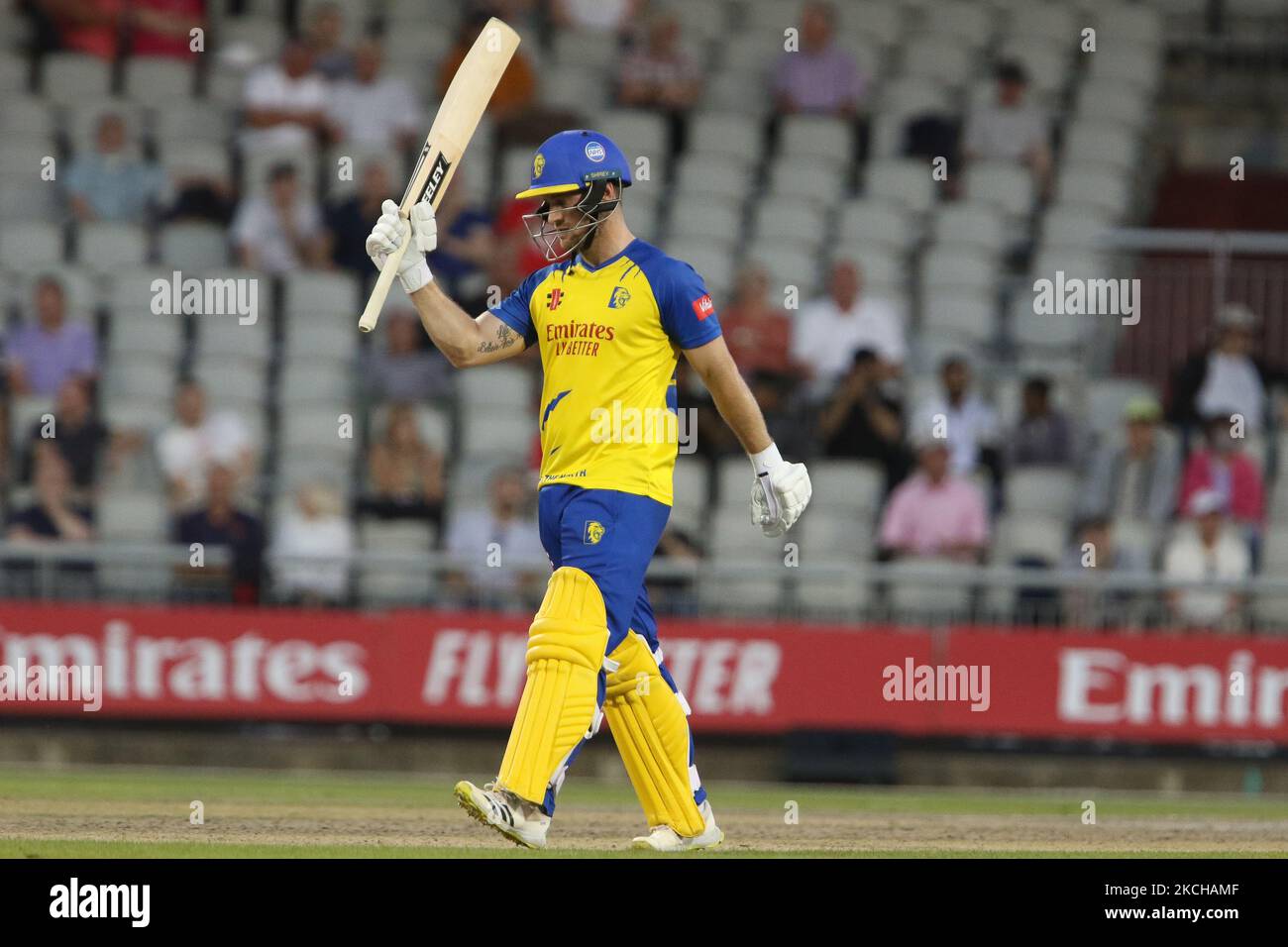 Sean Dickson of Durham celebrates his half-century during the Vitality ...