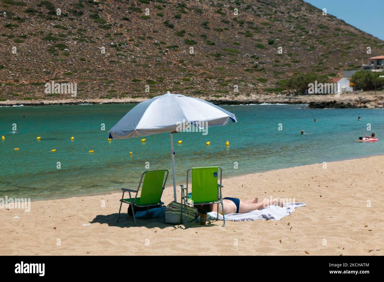 Tourism in Greece - Stavros Beach, located in Akrotiri near Chania. The ...