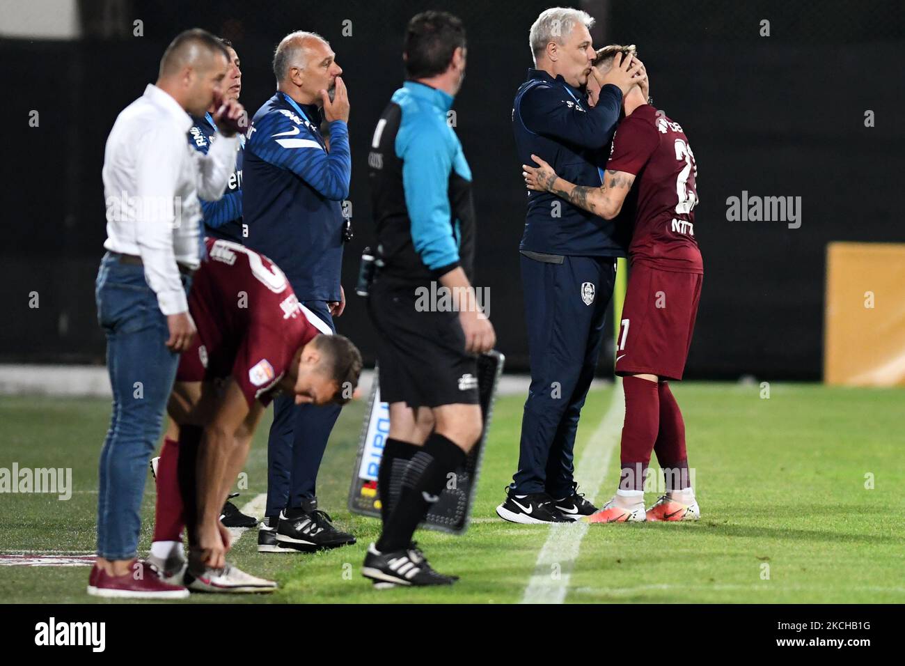 Marius Sumudica and Claudiu Petrila celebrating their winning goal ...