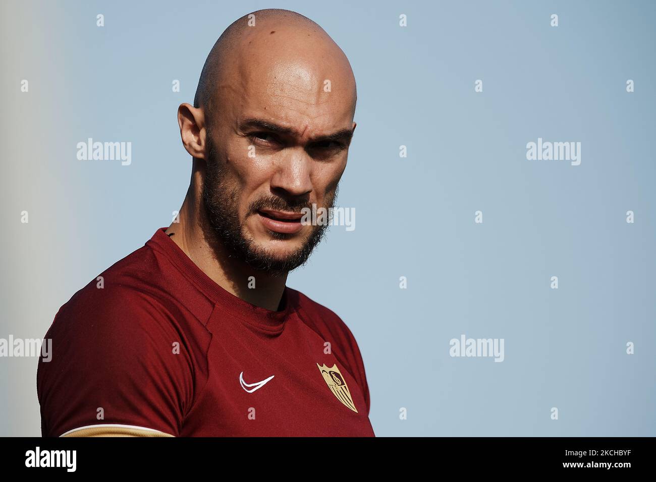 Marko Dmitrovic of Sevilla during the warm-up before the pre-season ...