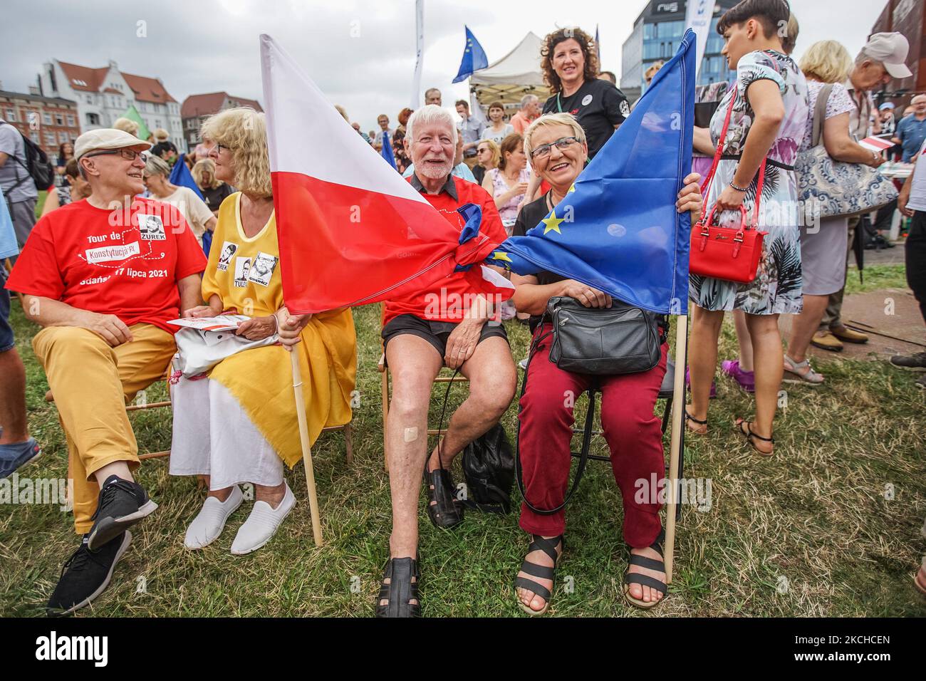 People seen holding flags hi-res stock photography and images - Alamy