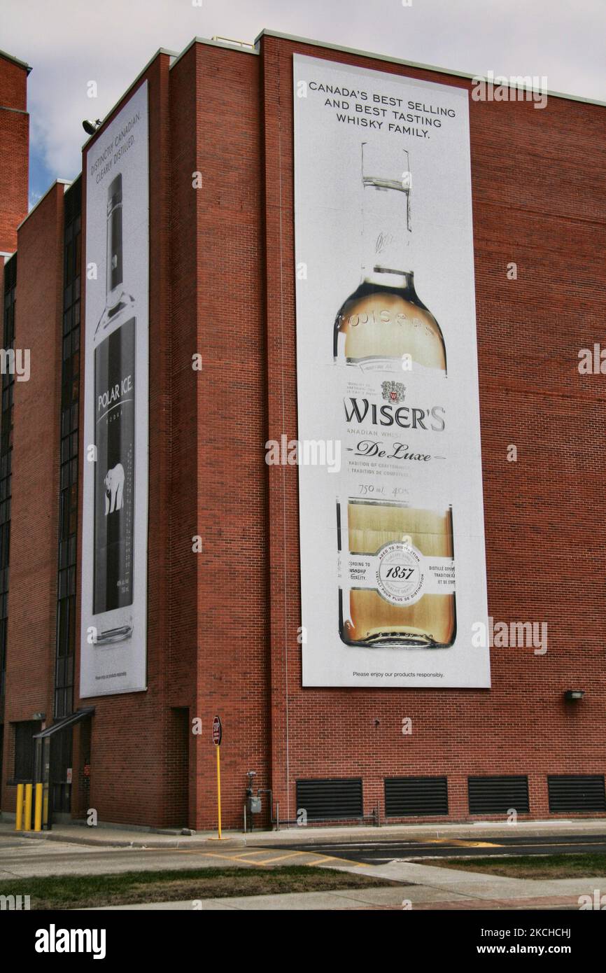 Hiram Walker and Sons distillery building in Windsor, Ontario, Canada ...