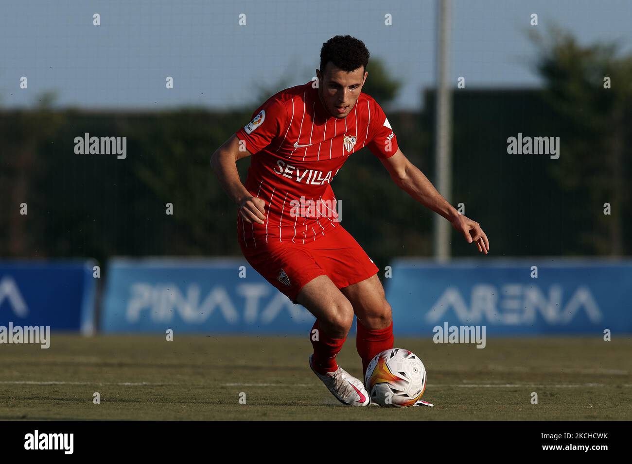 Oussama Idrissi of Sevilla in action during the pre-season friendly match between Sevilla CF and ...
