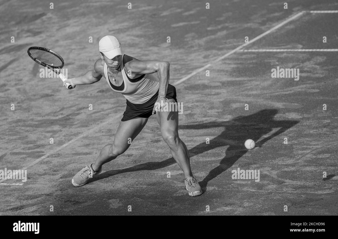 Yulia Putintseva of Kazakhstan returns the ball to Kalinina Anhelina of ...