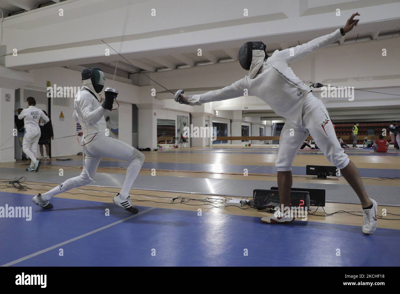 Fencers participate in the training of fellow mexican fencer and ...