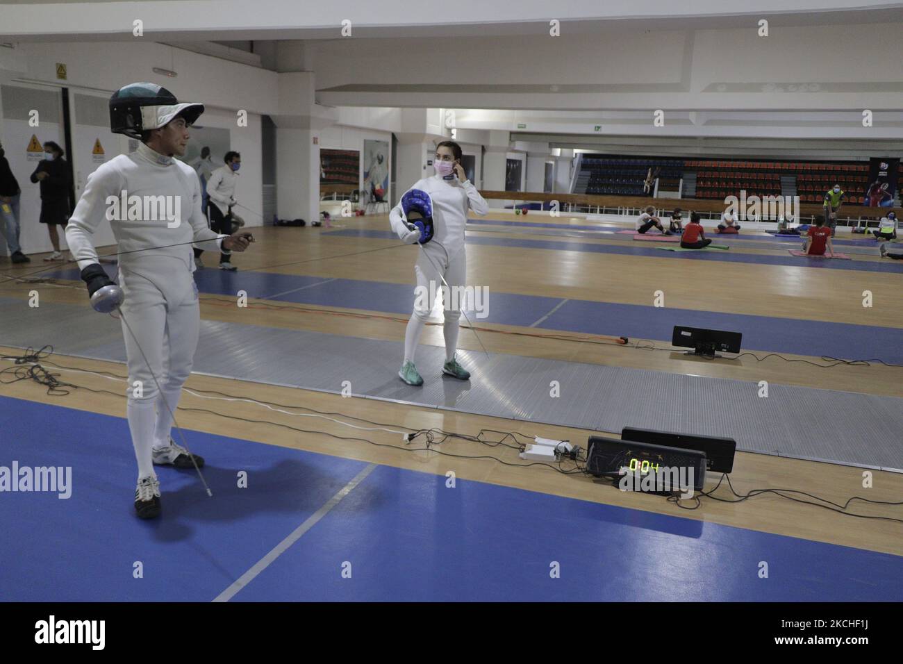 Mariana Arceo (center), mexican fencer and athlete, during her final ...