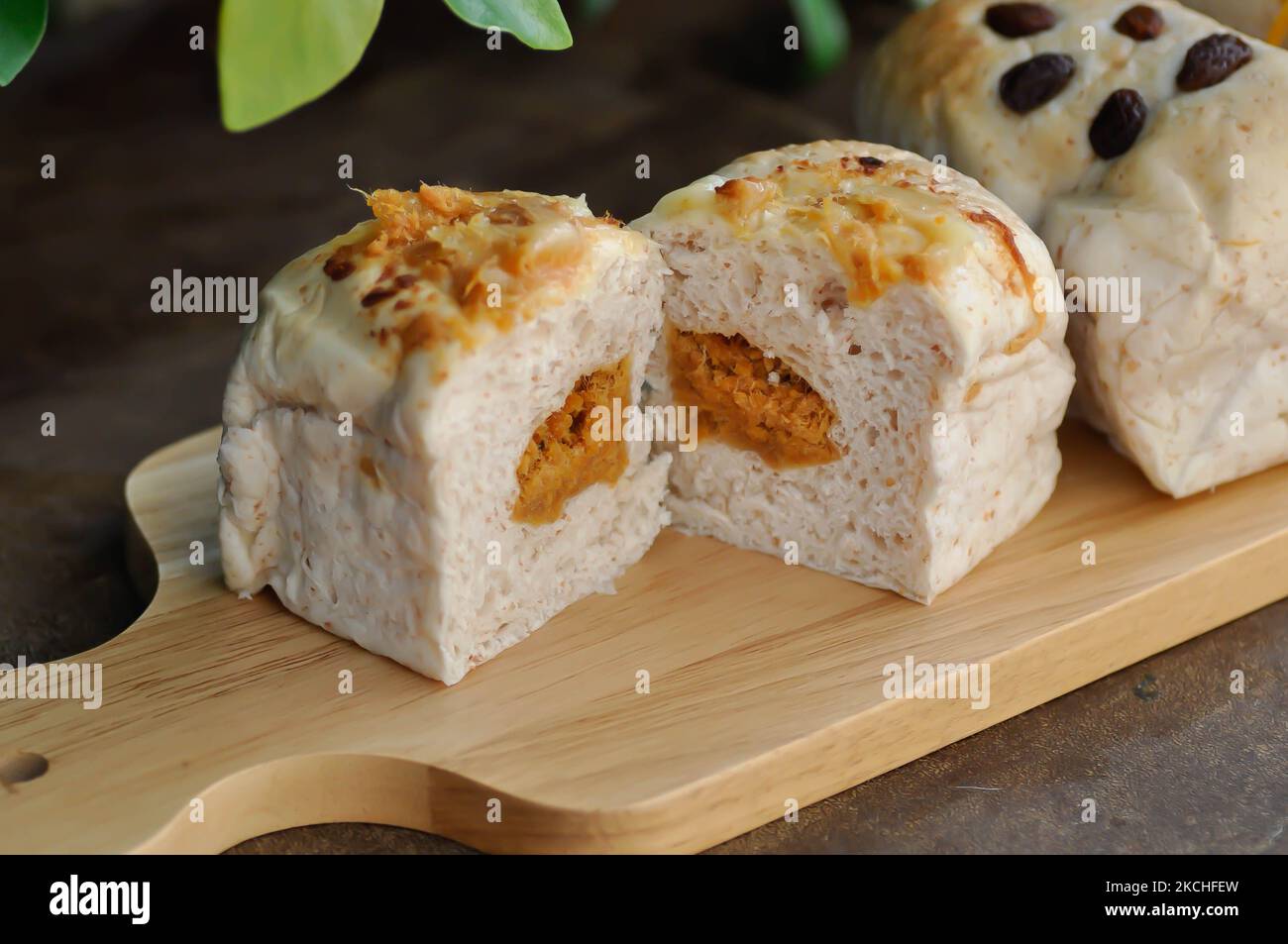 bun or bread with pork stuffed or dried pork bread, dried shredded pork ...