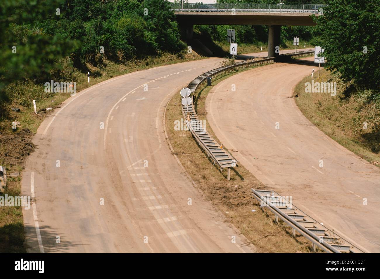 empty federal autobahn B265 is seen in Erftstadt, Germany, on July 17 ...