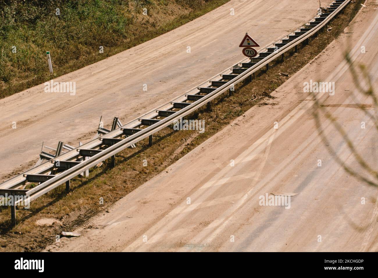 empty federal autobahn B265 is seen in Erftstadt, Germany, on July 17 ...