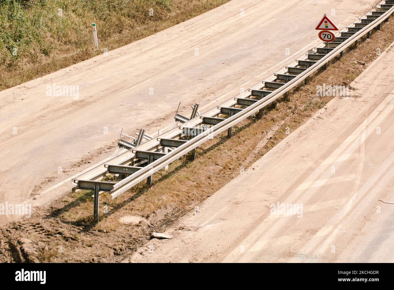 empty federal autobahn B265 is seen in Erftstadt, Germany, on July 17 ...