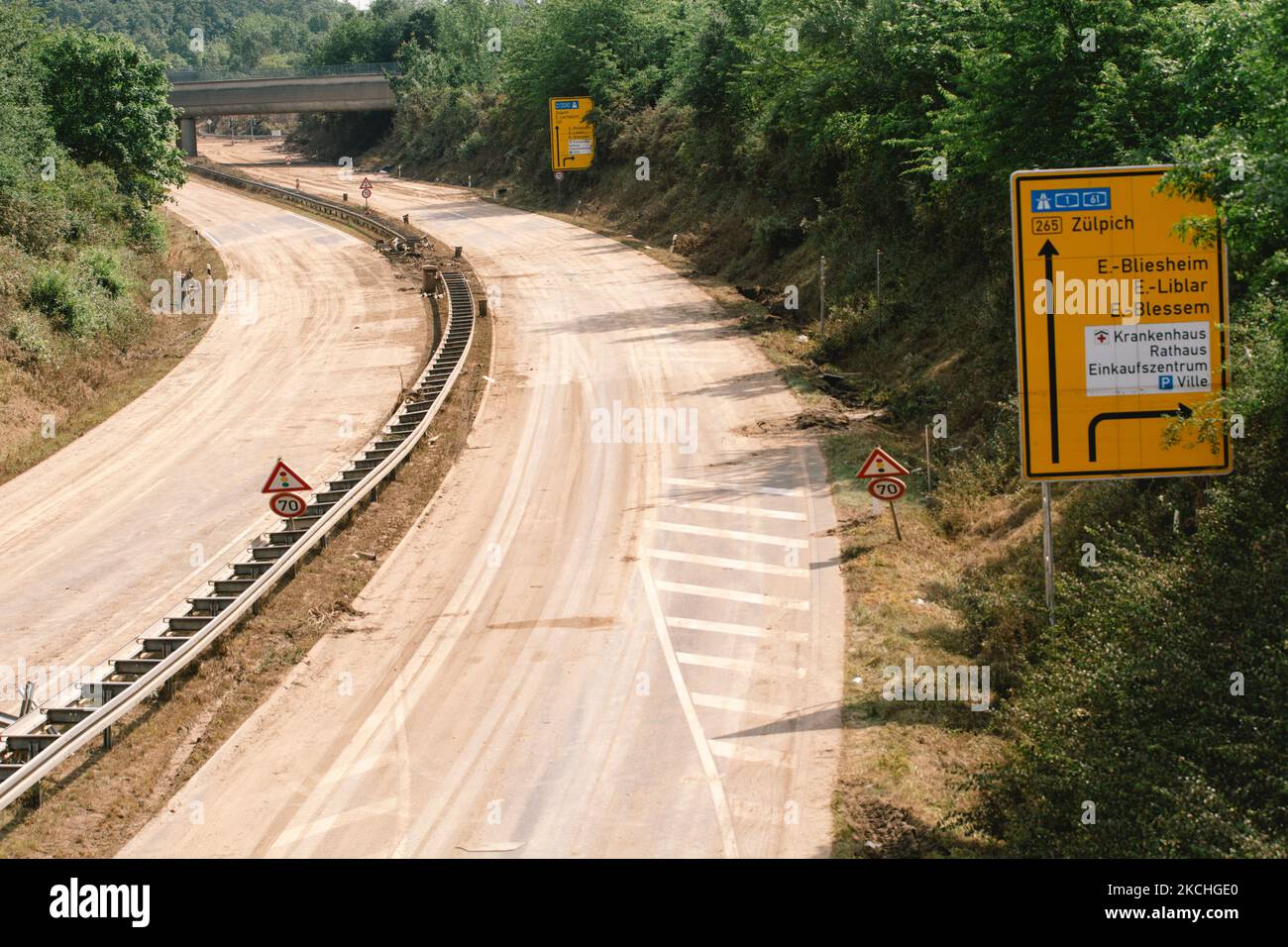 empty federal autobahn B265 is seen in Erftstadt, Germany, on July 17 ...