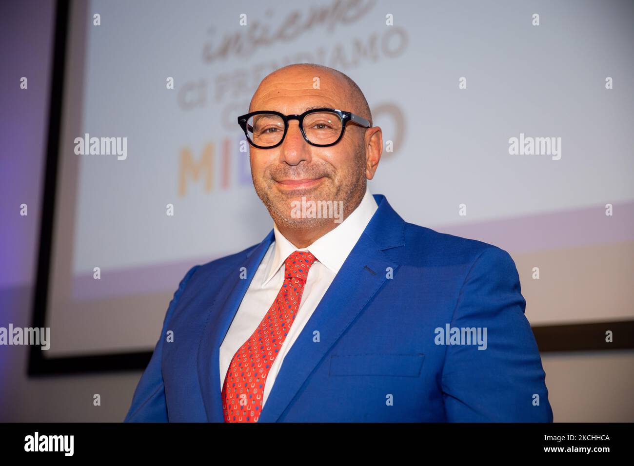 Candidate mayor Luca Bernardo attends the press conference at Palazzo ...