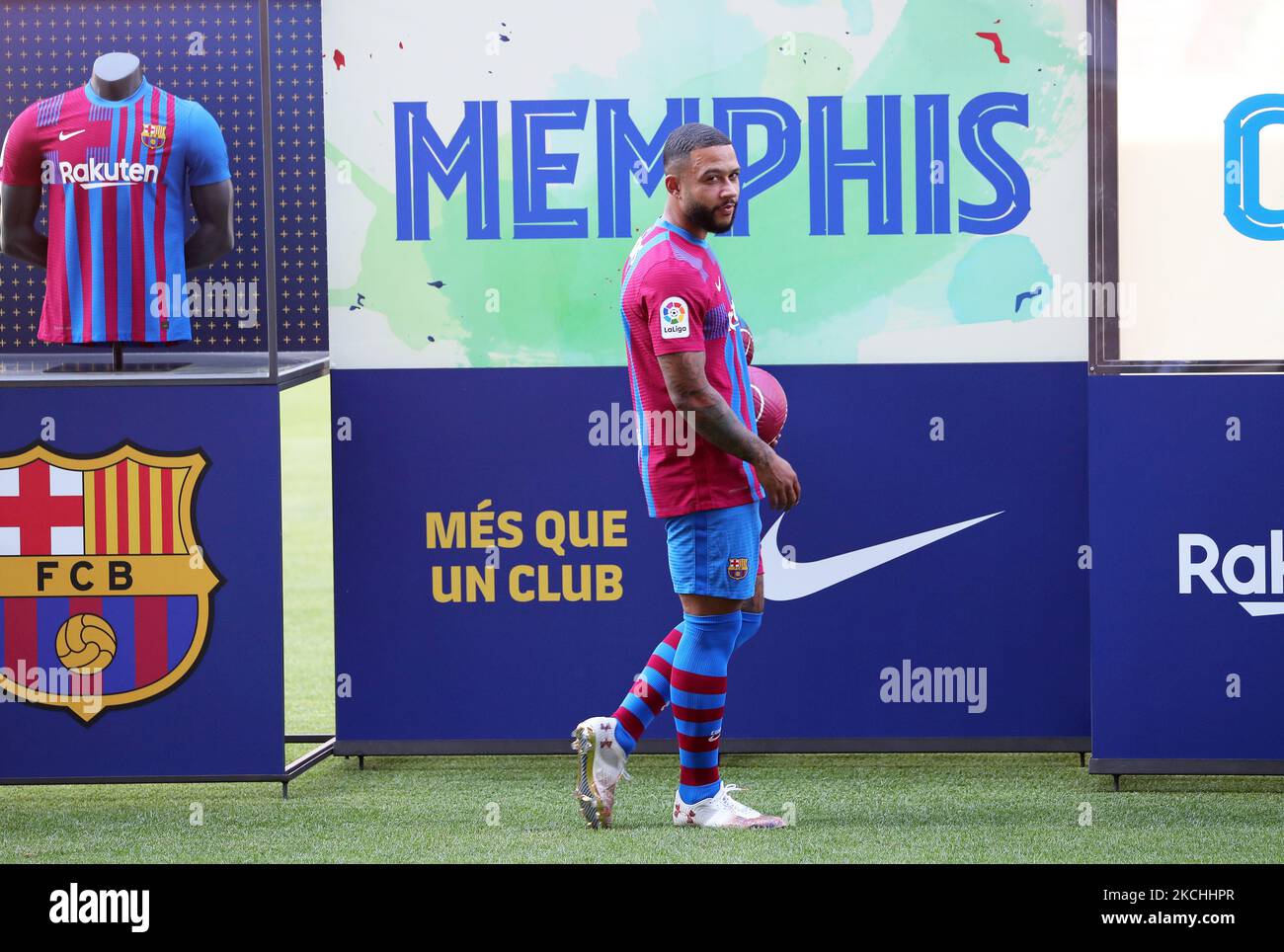 Memphis Depay presented as a new FC Barcelona player, on 22th July 2021 ...