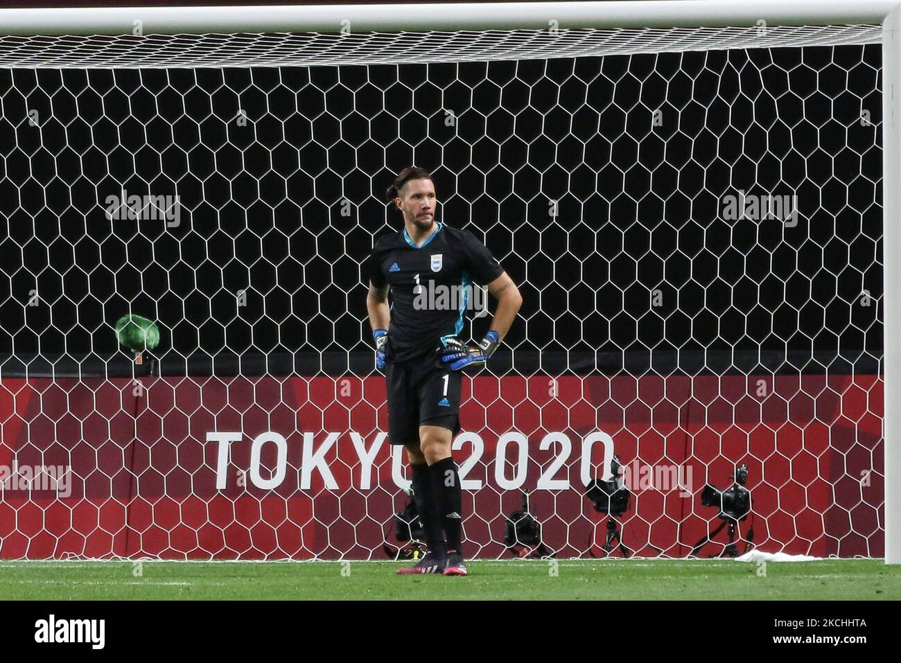 (1) The goalkeeper LEDESMA Jeremias was sad after (19) Marco Tilio of ...