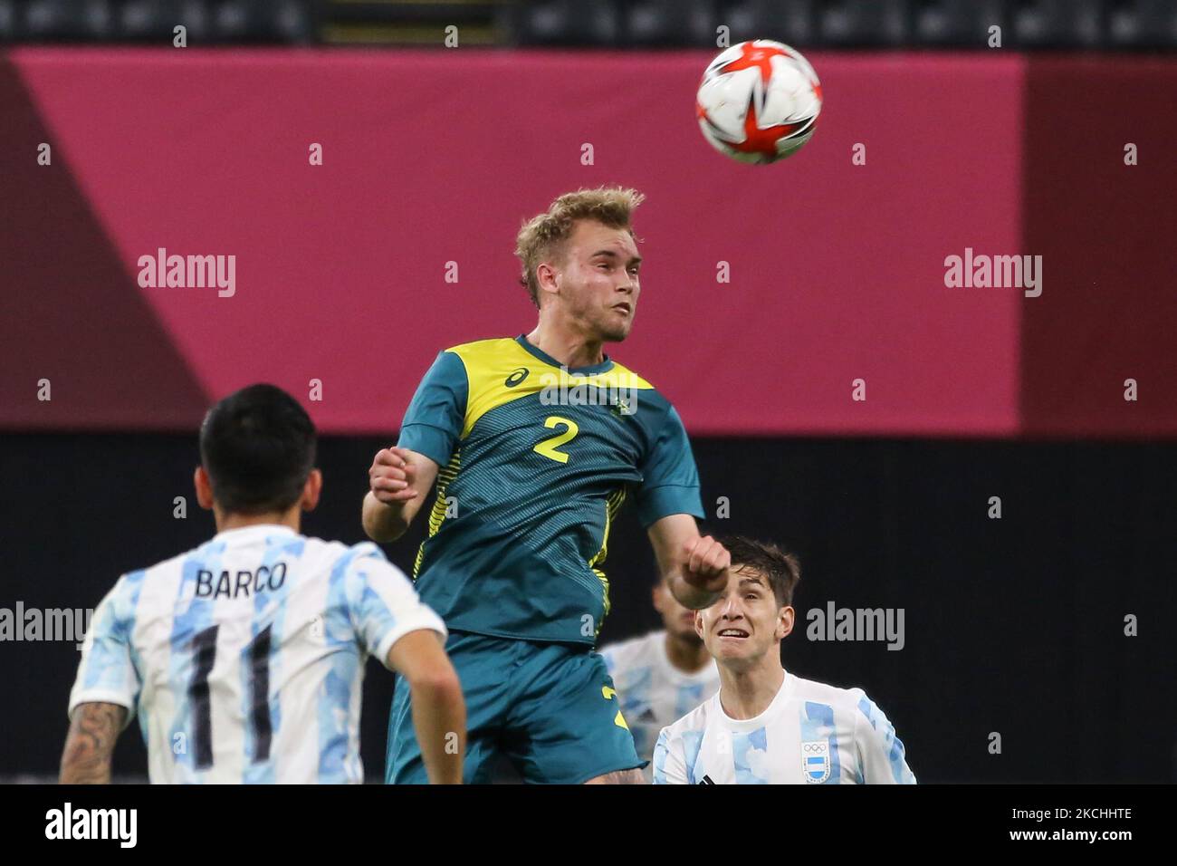 (2) ATKINSON Nathaniel of Team Australia hits the ball with his head ...