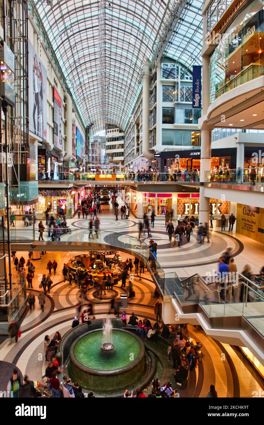 Shoppers at the Eaton's Centre downtown Toronto, Ontario, Canada, on ...